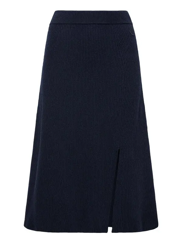 Moncler Wool And Cashmere Midi Skirt - Blue
