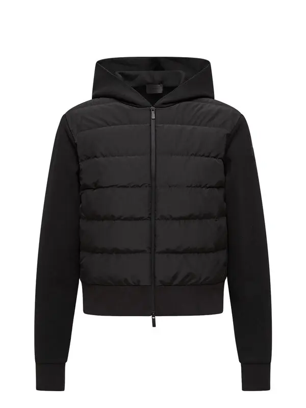 Moncler Padded Cotton Zip-up Hoodie - Black