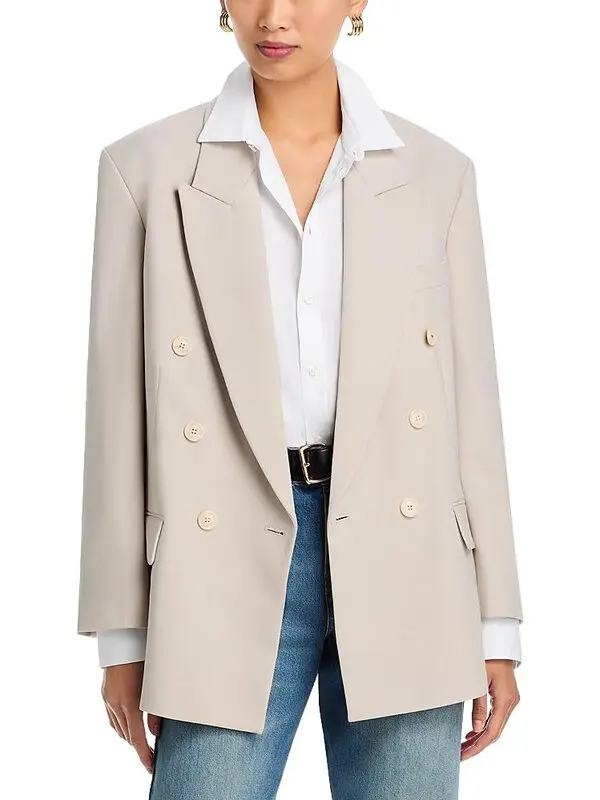 Victoria Beckham Relaxed Double Breasted Blazer - Pumice