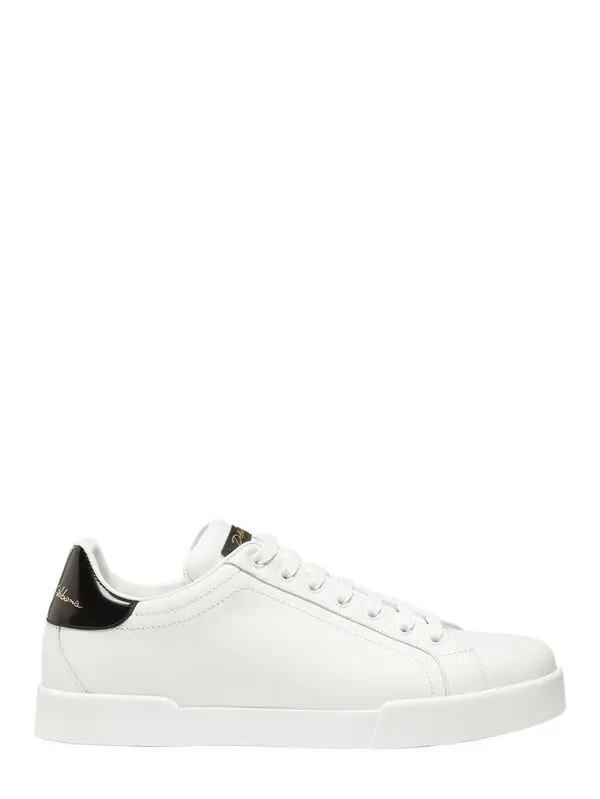 Dolce & Gabbana Leather Portofino Sneakers - White