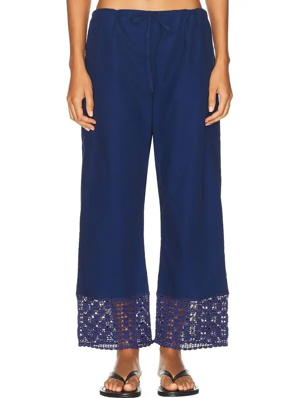 Calle Del Mar Heirloom Poplin Trouser - Navy