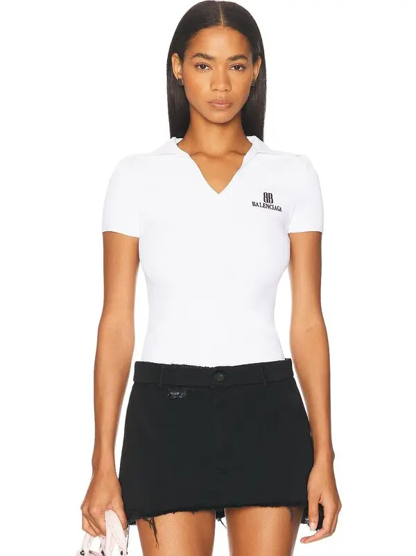 Balenciaga Polo Top - White & Black