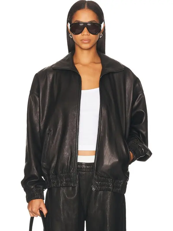 Acne Studios Lemmy Crop Leather Jacket - Black