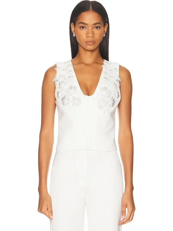 Ila Terry Applique Detailed Vest - White