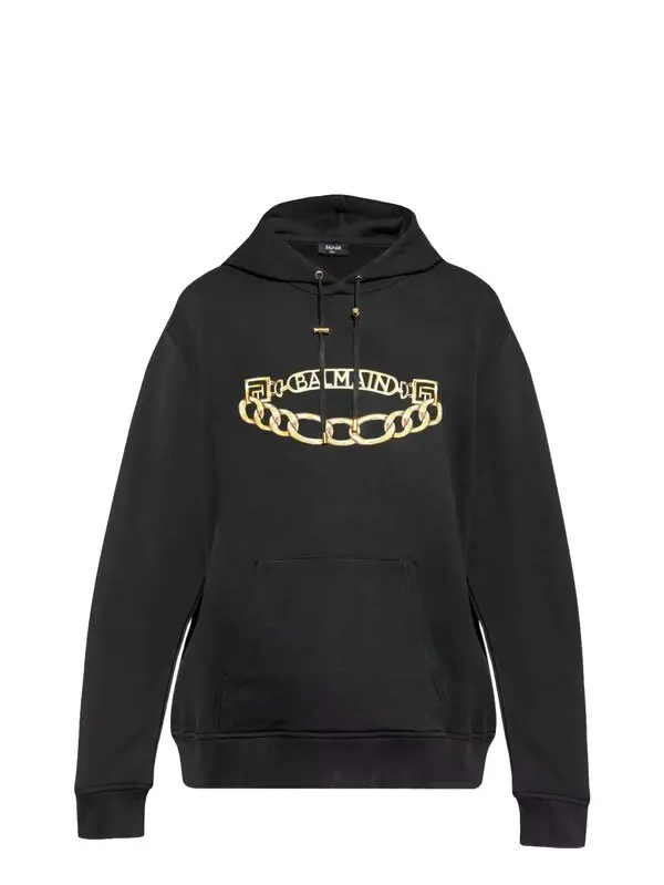 Balmain Logo-print Hoodie - Black
