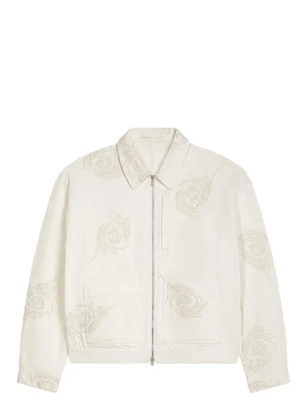 Dries Van Noten Embroidered Denim Jacket - Off White