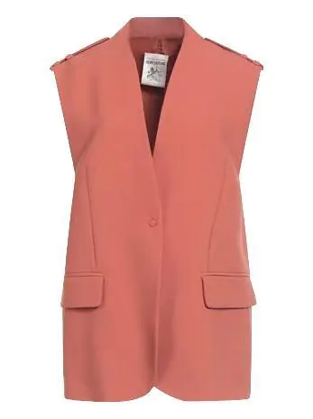 SEMICOUTURE Sleeveless Single-breasted Blazer - Red