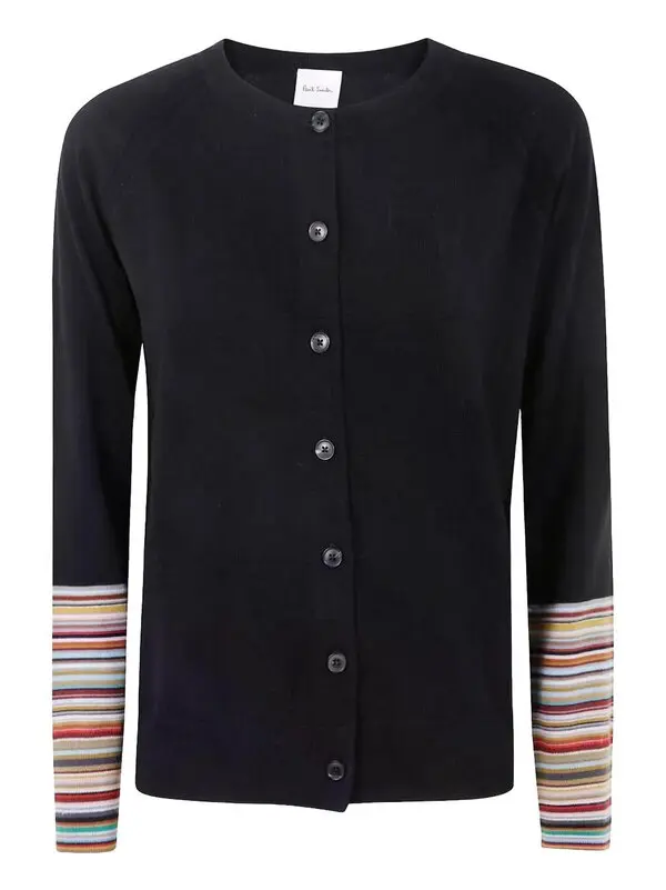 Paul Smith Striped-cuff Cardigan - Black