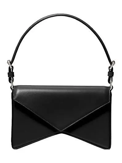 Michael Kors Manhatta Medium Leather Shoulder Bag - Black