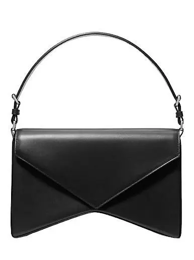 Michael Kors Manhatta Large Leather Shoulder Bag - Black