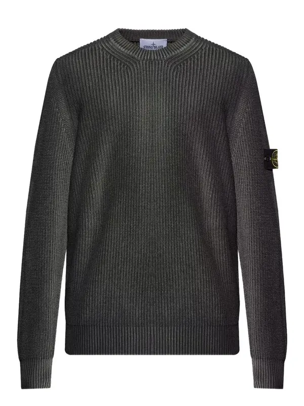 Stone Island Logo-patch Knit Sweater - Grey