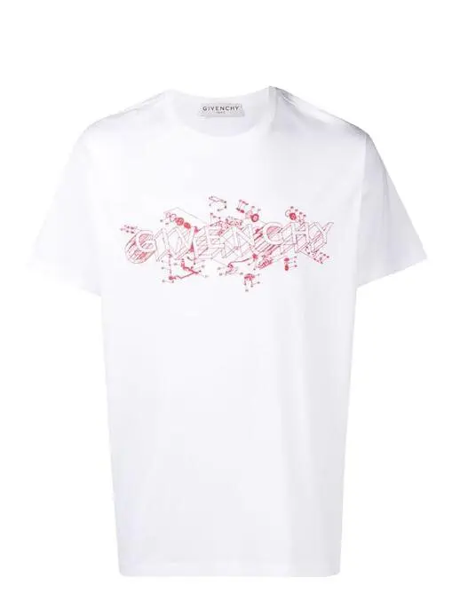 Givenchy Schematics Logo Print T-shirt - White