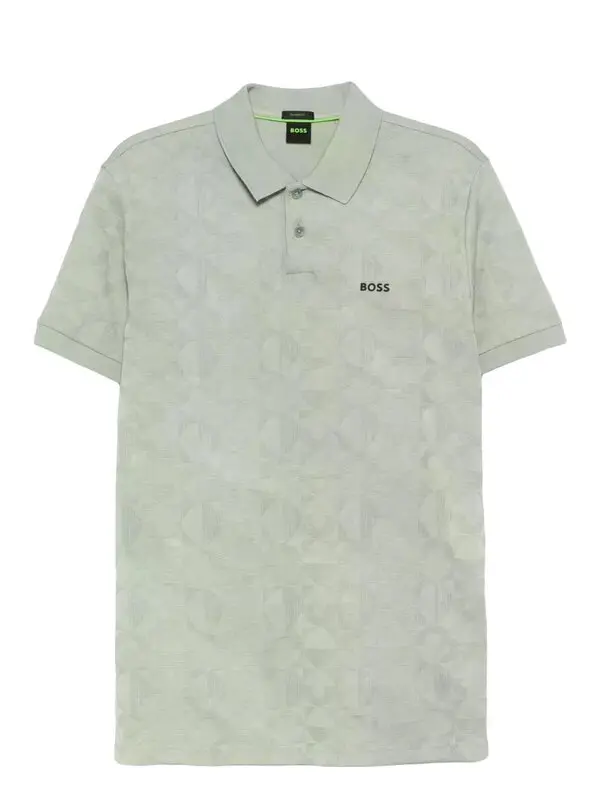 BOSS Geometric-pattern Polo Shirt - Green