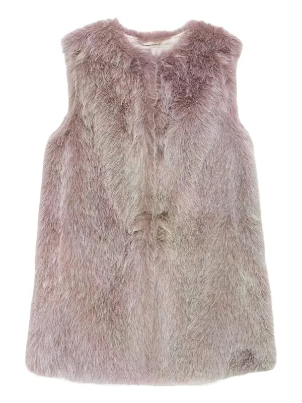 Herno Faux-fur Sleeveless Vest - Grey