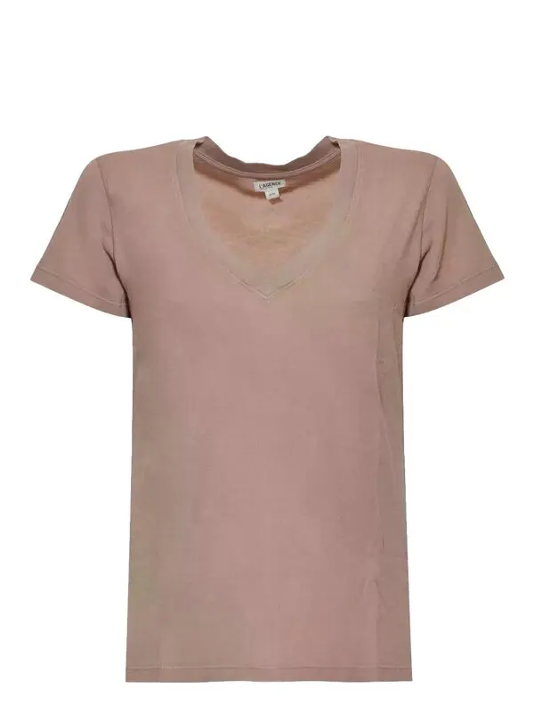 L'Agence Scoop-neck T-shirt - Pink