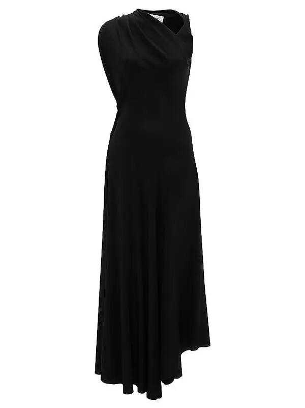 Victoria Beckham Sleeveless Draped Midi Dress - Black