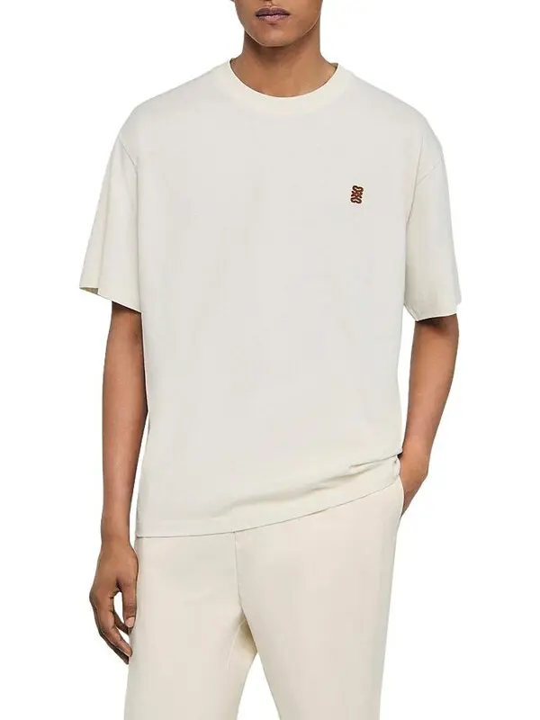 Sandro Short Sleeve Logo Tee - Butter Cream