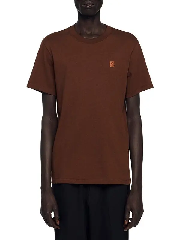 Sandro Short Sleeve Logo Tee - Ginger Bread