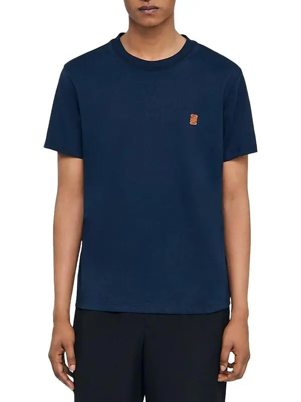 Sandro Short Sleeve Logo Tee - Navy Blue