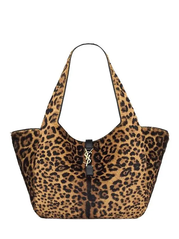 Saint Laurent Le 5 A 7 Bea Pony Hair Shoulder Tote Bag - Earth/black