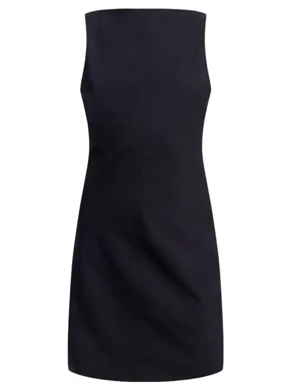 Theory Sleeveless Boat Neck Mini Dress - Black