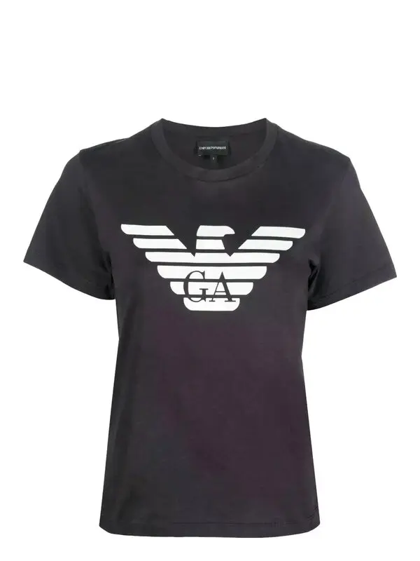 Emporio Armani Logo-print Cotton T-shirt - Blue