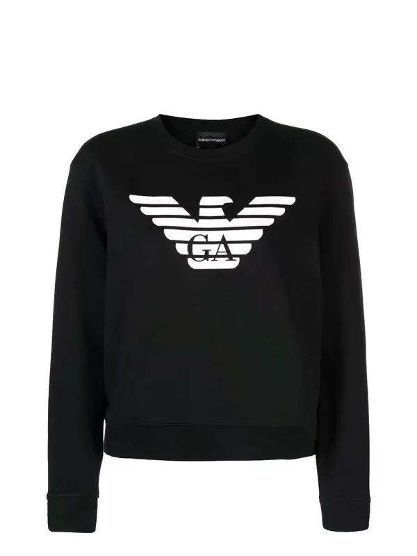 Emporio Armani Logo-print Cotton Sweatshirt - Black