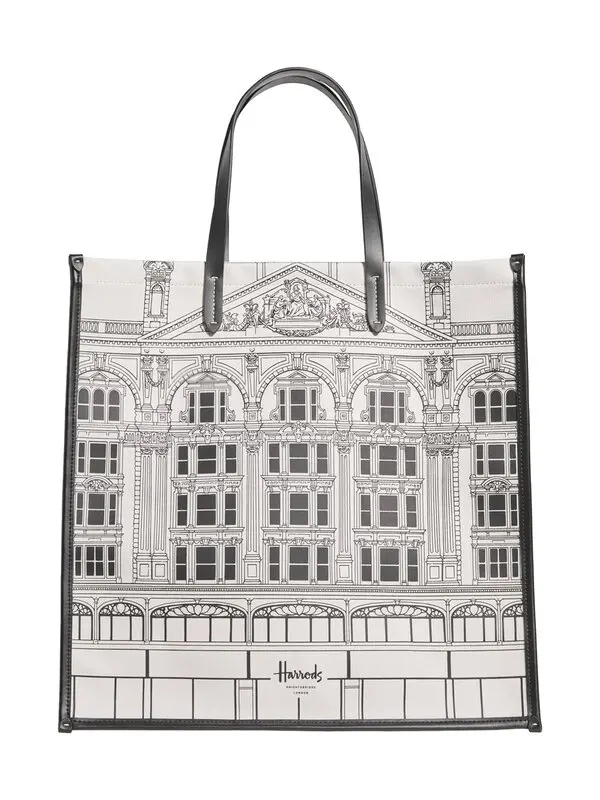 Harrods Building Shopper Bag - Ivory