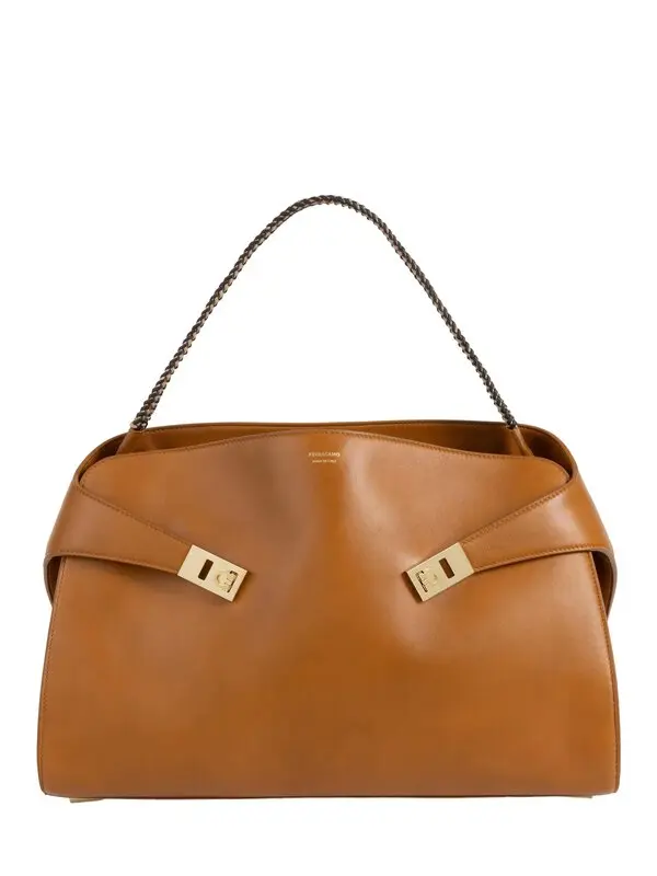 FERRAGAMO Hug Soft Shoulder Bag - Beige