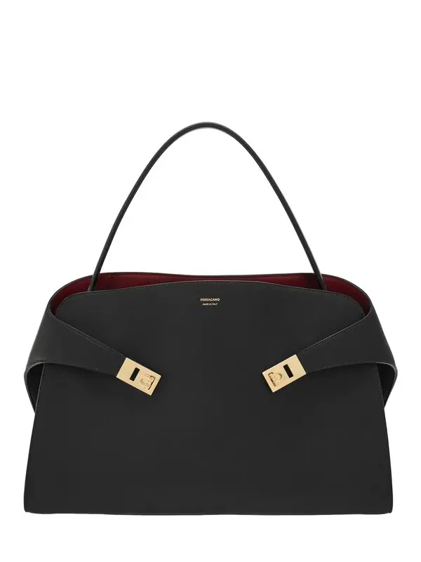 FERRAGAMO Hug Soft Shoulder Bag - Black