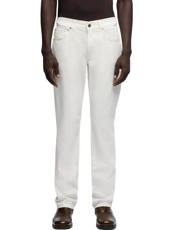 7 For All Mankind Comfort Sateen Straight-leg Jeans - Chalk