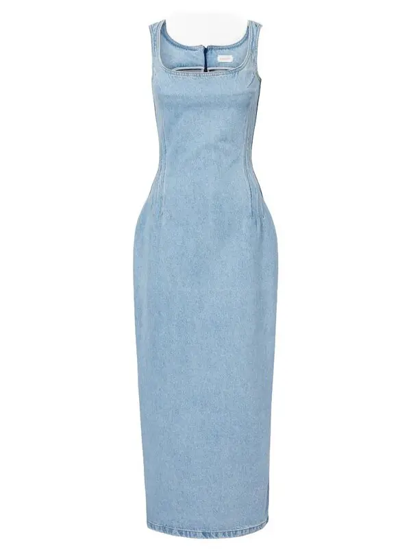 Magda Butrym Denim Midi Dress - Blue
