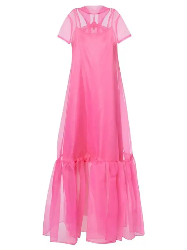 Staud Tiered Tulle Gown - Pink