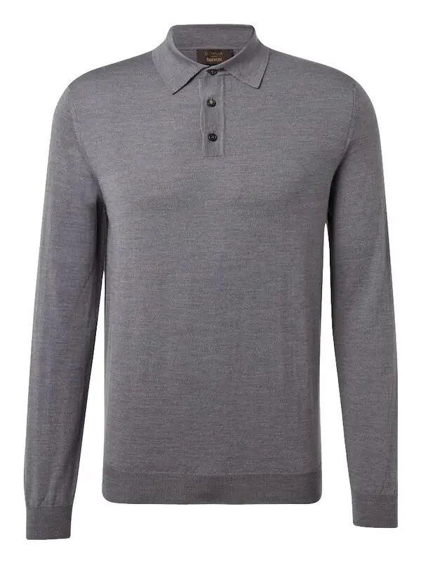 SLOWEAR Wool-blend Polo Shirt - Grey