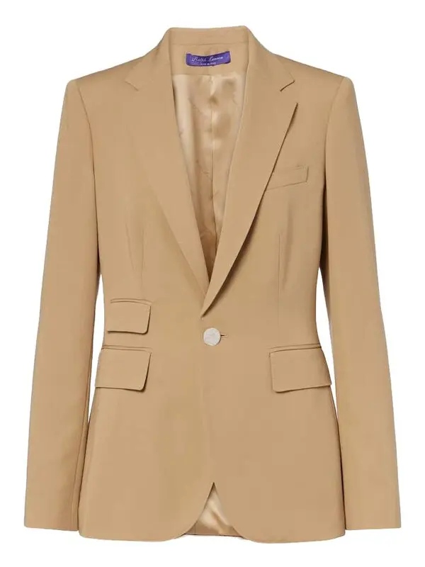Ralph Lauren Parker Wool Gabardine Blazer - Beige