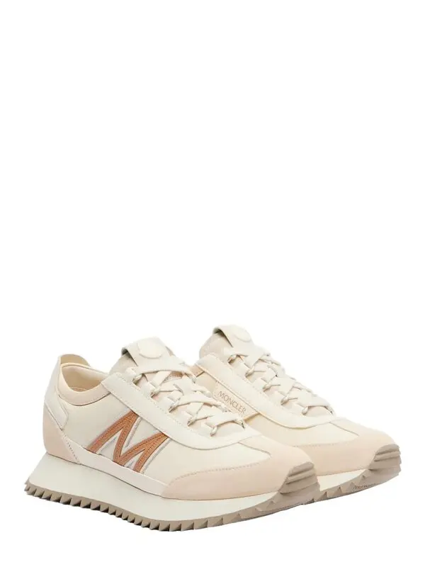 Moncler Pacey2 Suede-trimmed Sneakers - Neutrals