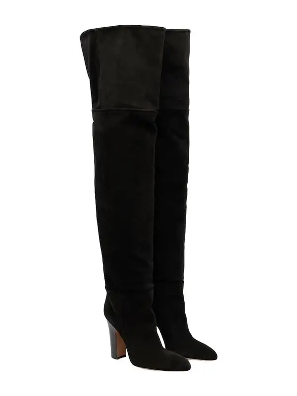 Paris Texas Lavinia Suede Over-the-knee Boots - Black