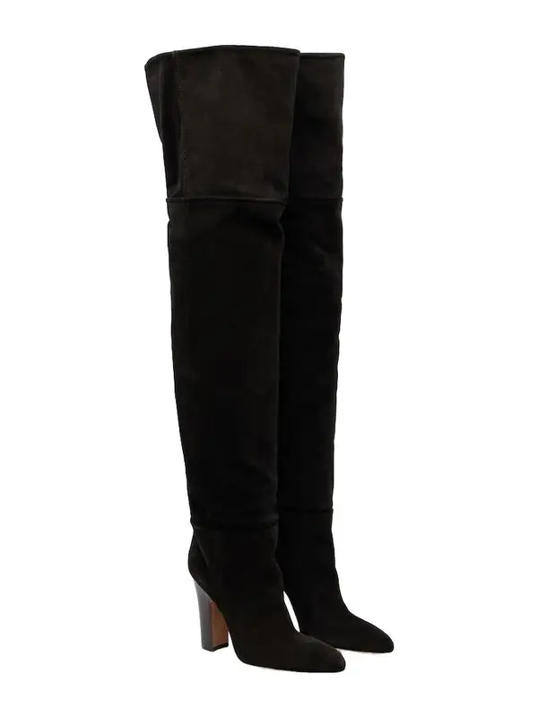 Paris Texas Lavinia Suede Over-the-knee Boots - Black