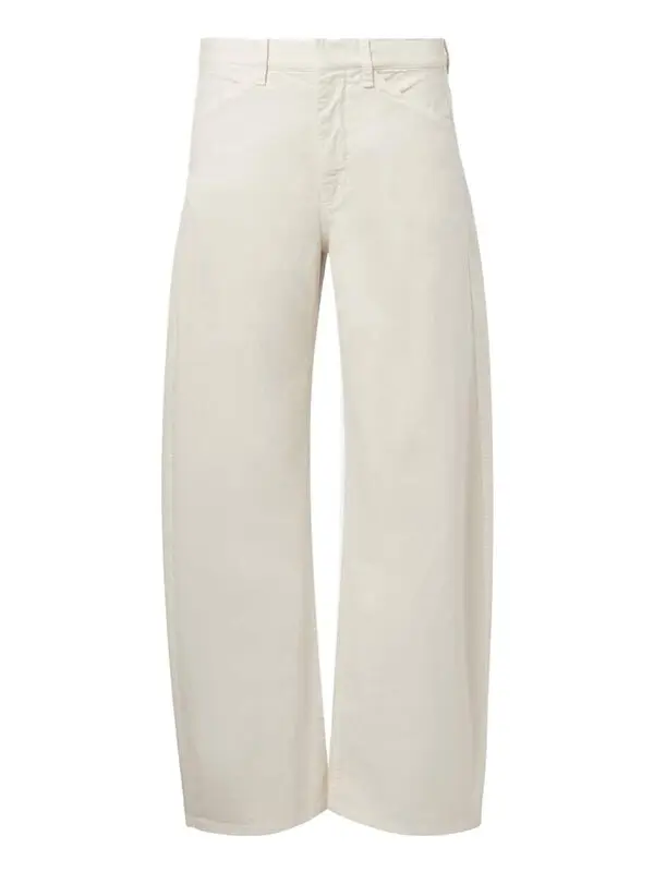 NILI LOTAN Tribeca Cotton Twill Barrel-leg Pants - White