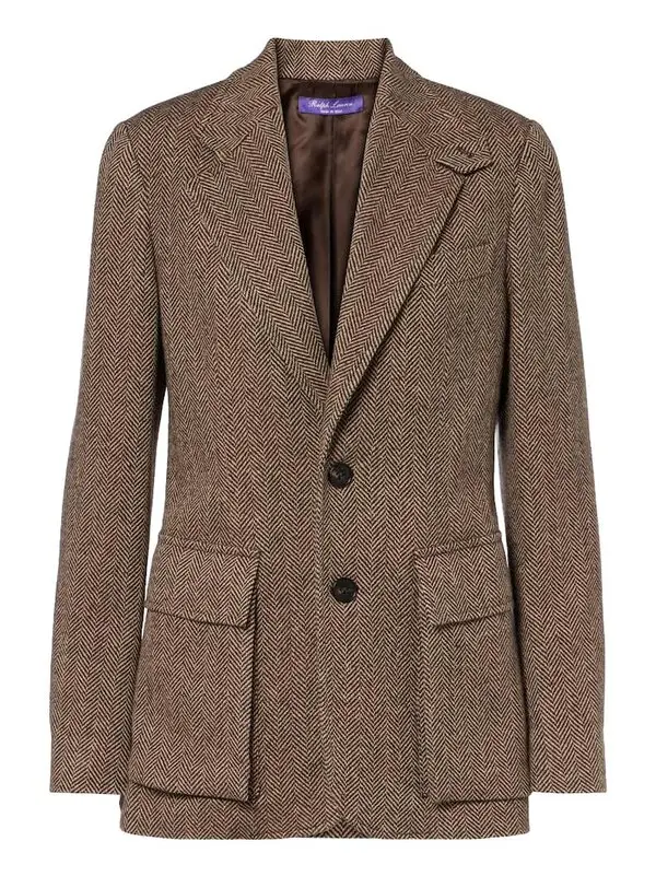 Ralph Lauren Preston Ii Herringbone Tweed Blazer - Brown