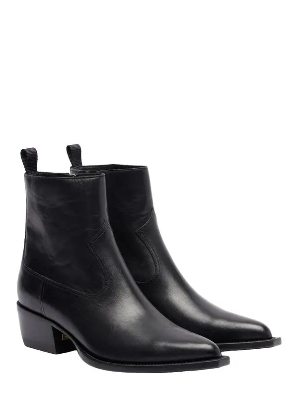 GOLDEN GOOSE Debbie 45 Leather Ankle Boots - Black