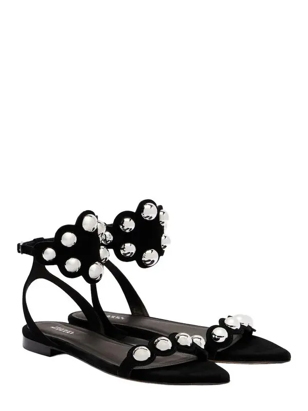 Isabel Marant Aselda Studded Suede Sandals - Black
