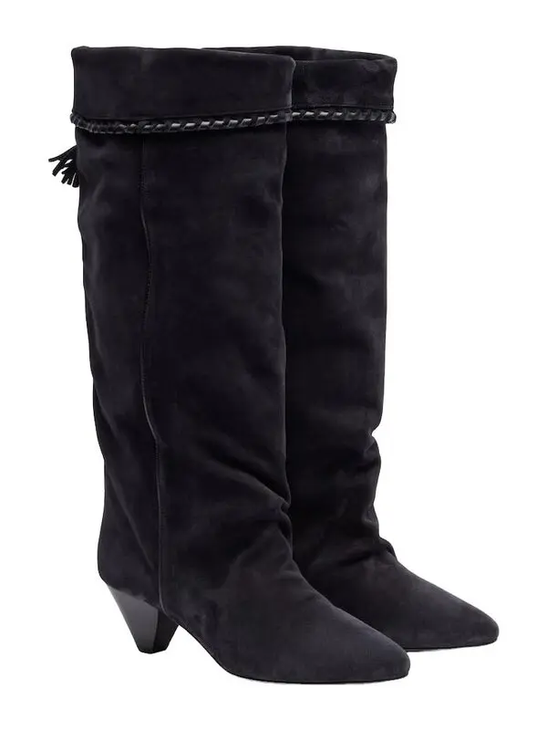 Isabel Marant Elita 55 Suede Boots - Black