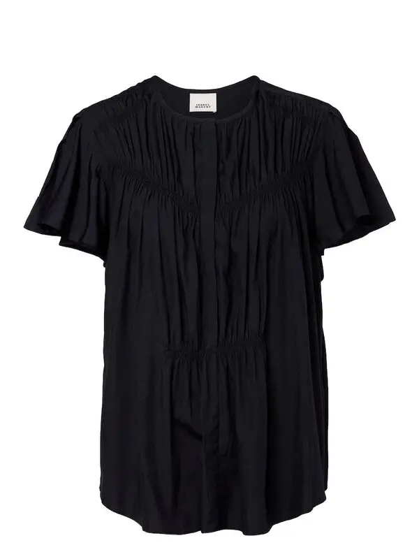 Isabel Marant Synda Gathered Top - Black