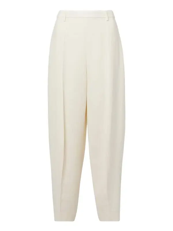 Loro Piana Bob Linen Crêpe Tapered Pants - White