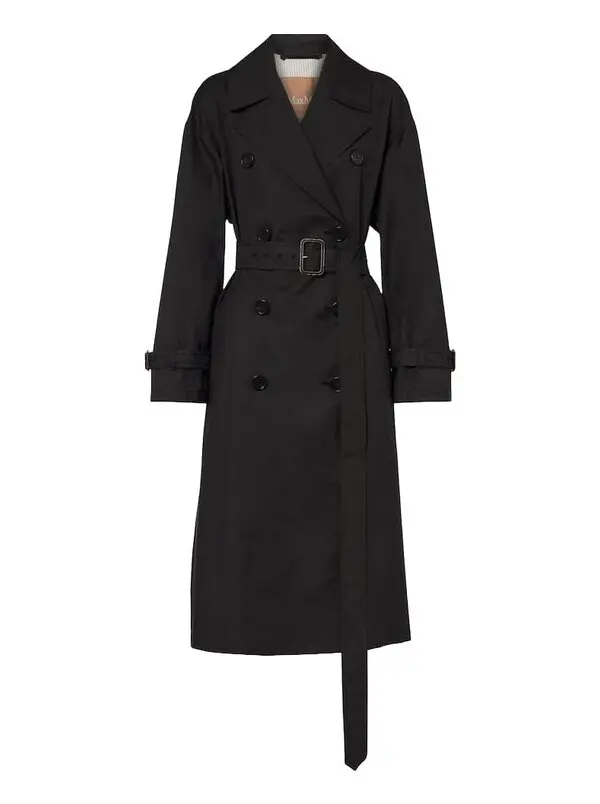 Max Mara Fiorito Cotton-blend Twill Trench Coat - Black