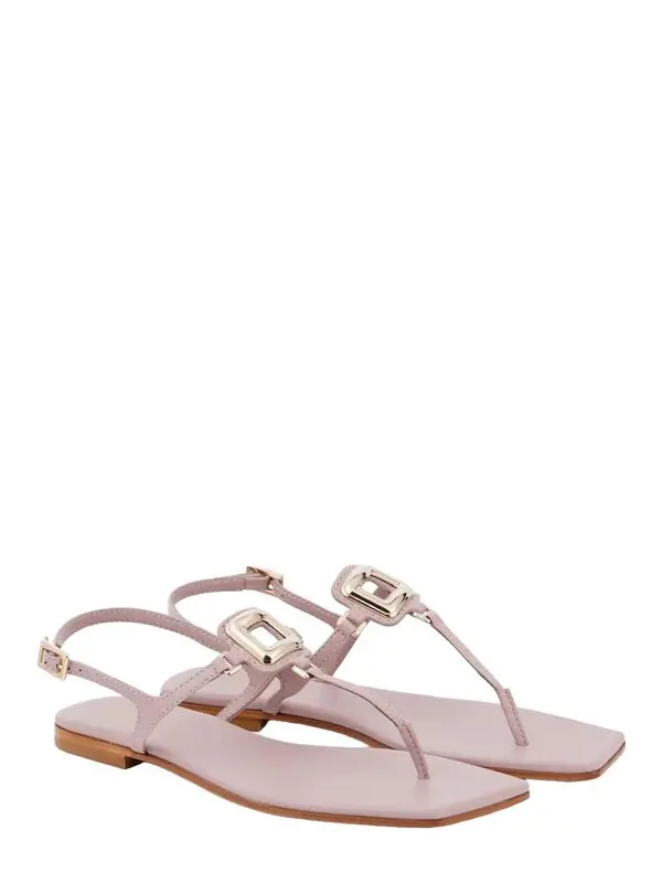 ROGER VIVIER Viv' The Sea Leather Thong Sandals - Pink