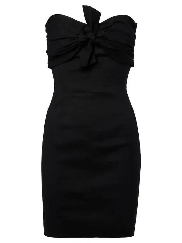 Tove Dipti Linen And Cotton-blend Minidress - Black