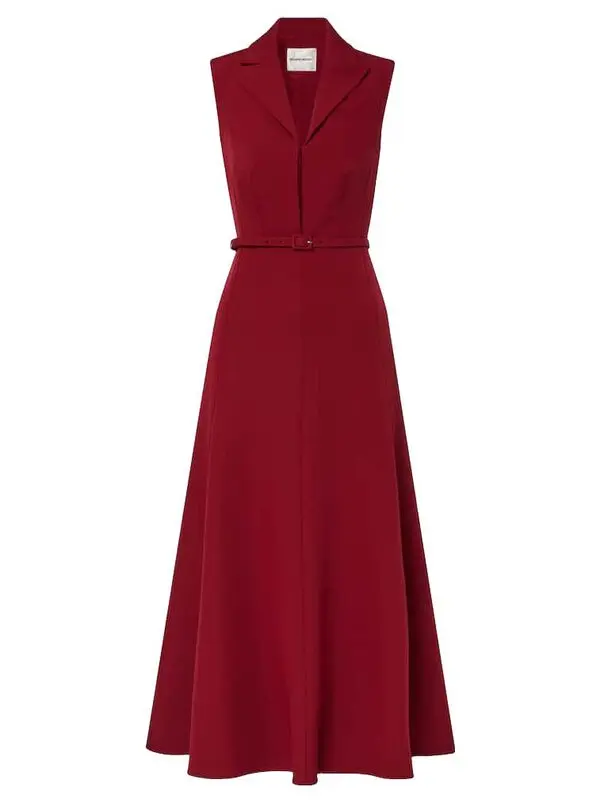 Roland Mouret Crepe Midi Dress - Red