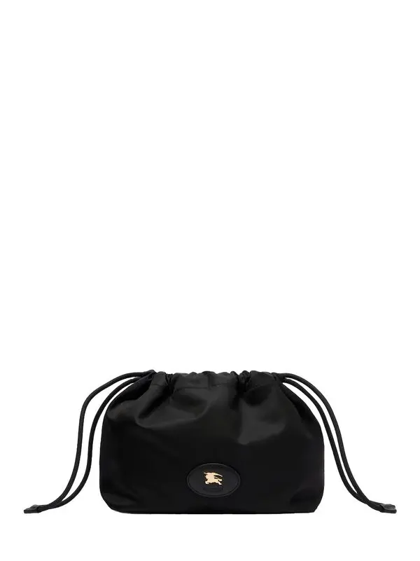 Burberry Reversible Leather-trimmed Pouch - Black